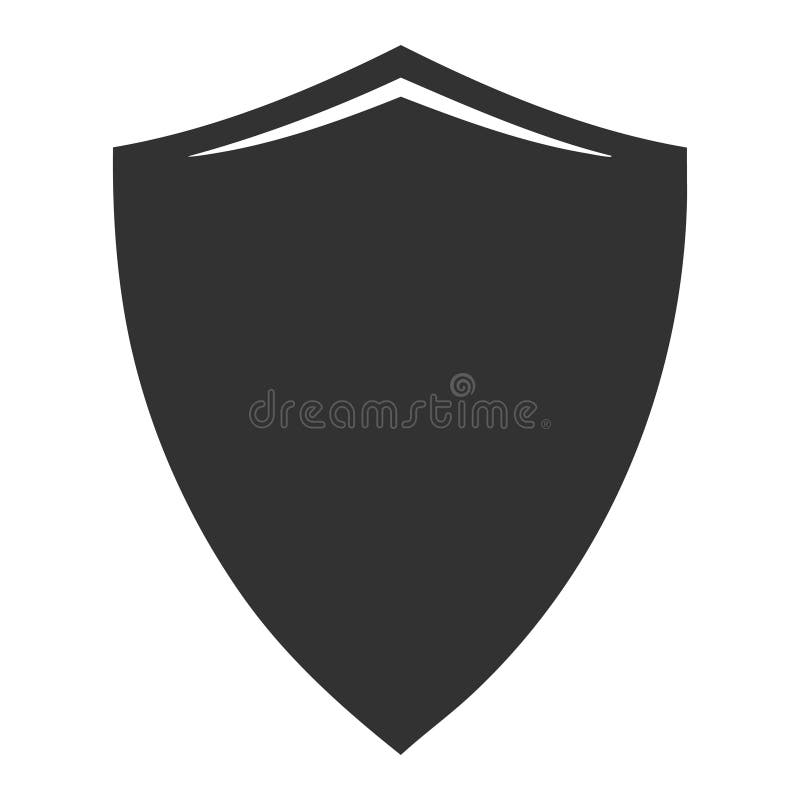 Black Silhouette of a Shield Icon Representing Protection and Security ...
