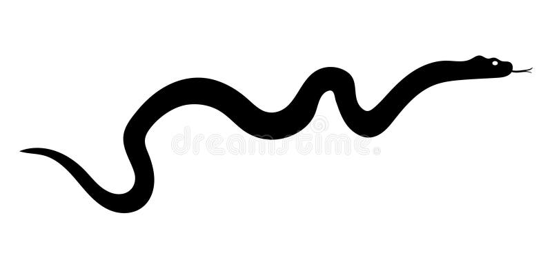 Black Silhouette of Slithering Snake, Vector Illustration Stock ...