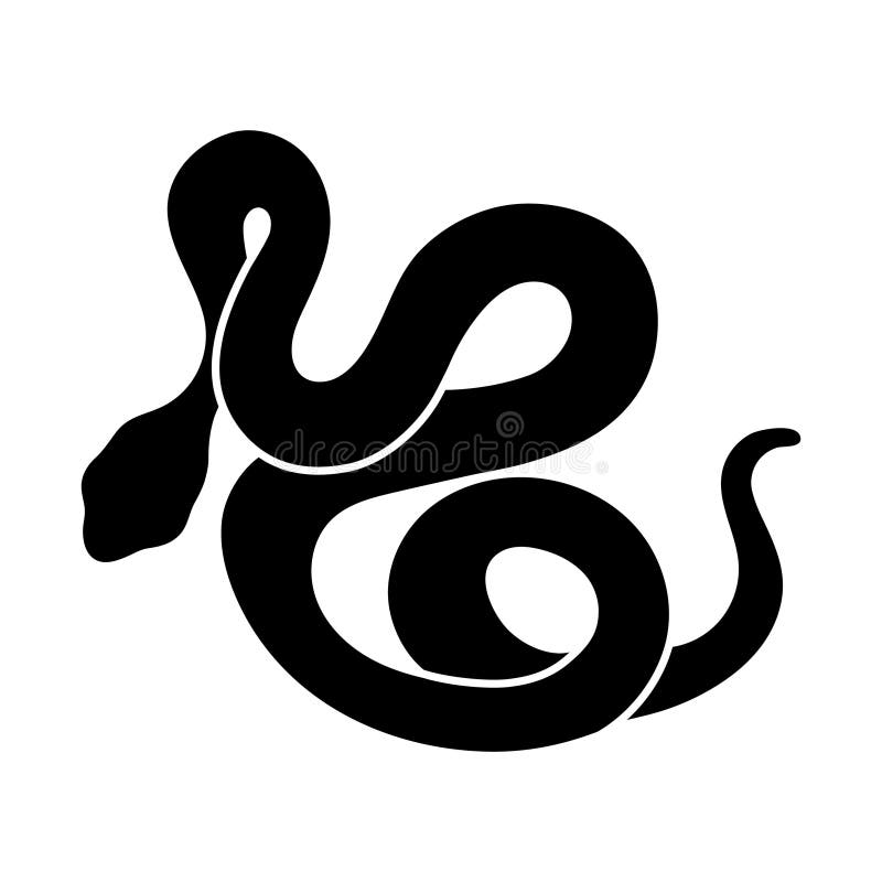 Black Silhouette of Snake. Reptile Illustration. Clipart Boa ...