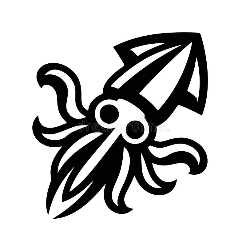 Icon or Logo, Squid Silhouette Vector, HD Image, Transparent Background ...