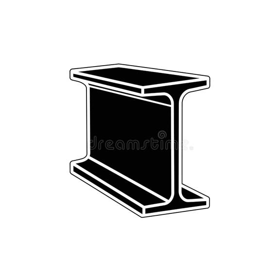 Black Silhouette of a Steel I Beam Structural Support Element Stock ...