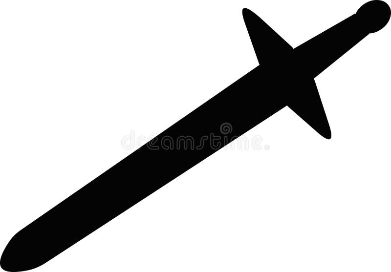 Black silhouette sword stock vector. Illustration of england - 328291204