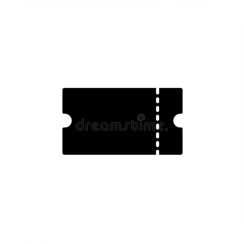 Black Silhouette of a Ticket on a White Background. the Rectangular ...