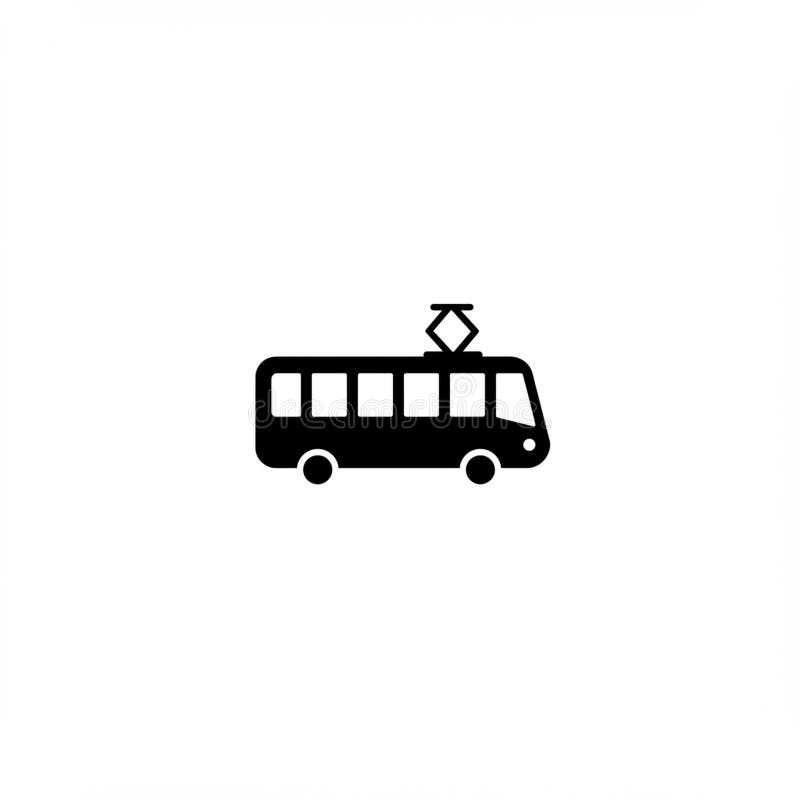 Black Trolleybus Side View Icon Showing Public Transport Stock Vector - Illustration of travel ...