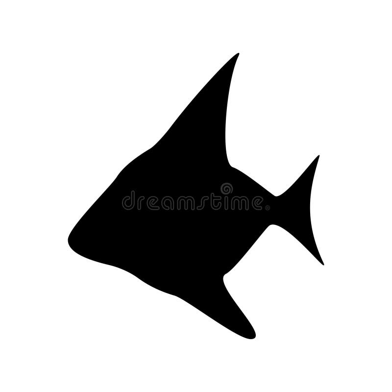 Black Silhouette Tropical Triangle Fish Stock Illustration ...