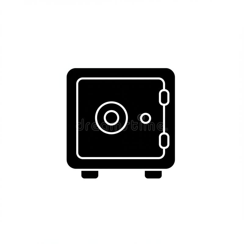 Black Silhouette of a Vault Safe, with a Circular Combination Lock and ...
