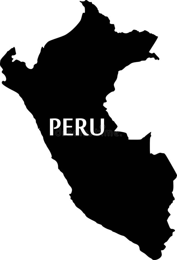 Black Silhouette Vector Design of Peru Map Stock Illustration ...
