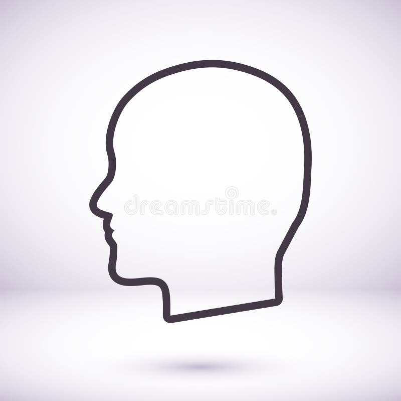 Black Silhouette Vector Icon of the Profile of the Human Head.vector ...