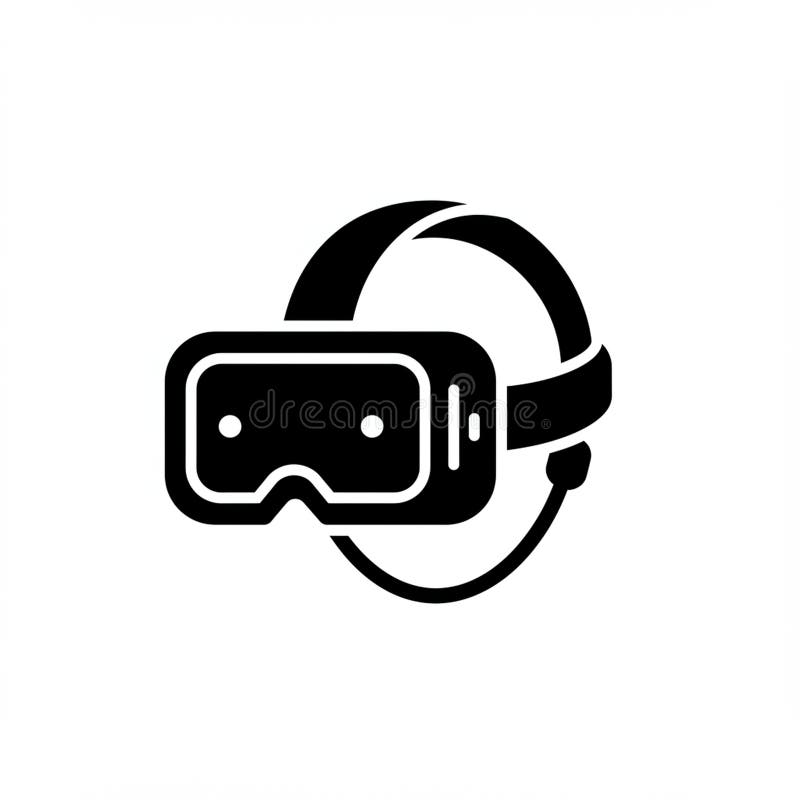 Black Silhouette of Virtual Reality (VR) Goggles with an Attached ...