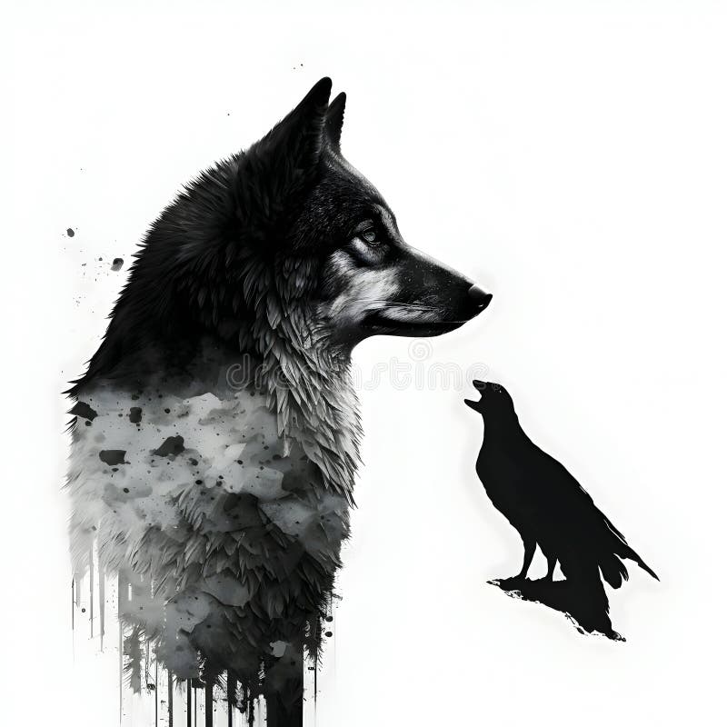 Wolf Raven Stock Illustrations – 201 Wolf Raven Stock Illustrations ...