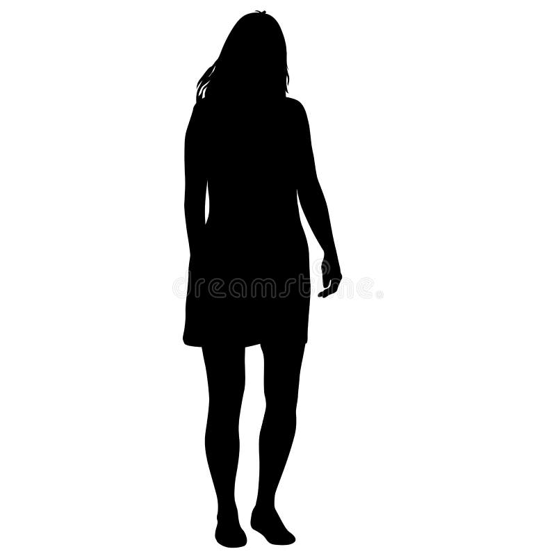 Female Silhouette Standing Back
