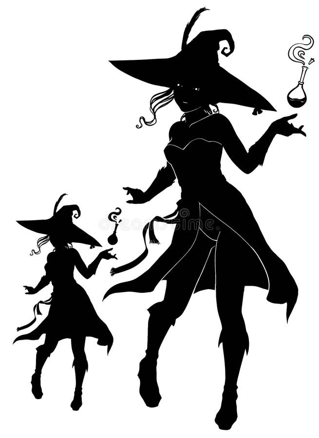 The Black Silhouette of a Beautiful Centaur Half-deer Half-human Woman ...