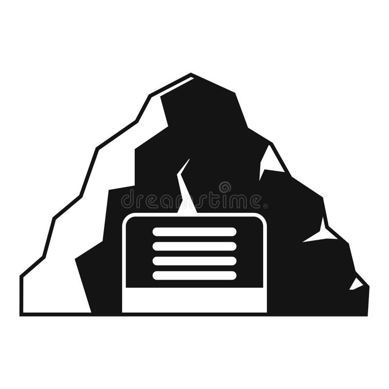 Black Silhouetted Icon of a Mining Entrance with a Ventilation System ...