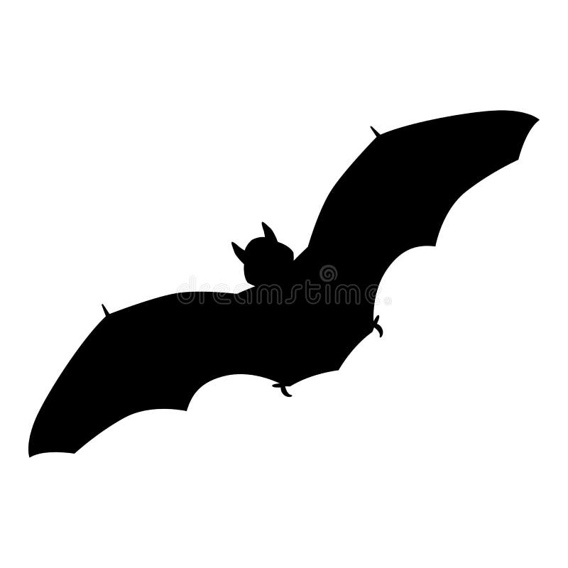 Black Silhouette of Animal Bat. Vector Image Stock Vector ...
