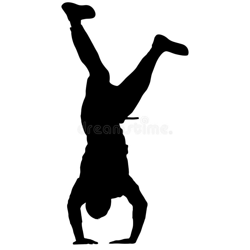 Silhouettes Breakdancer on a White Background. Vector Illustration ...