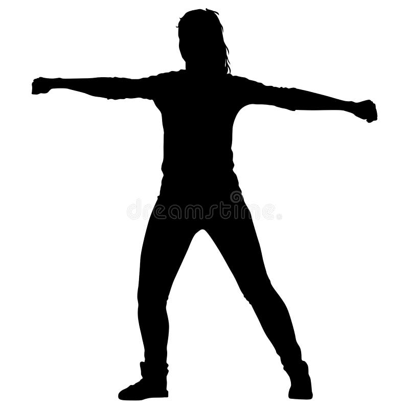 Black Silhouettes Dancing on White Background. Vector Illustration ...