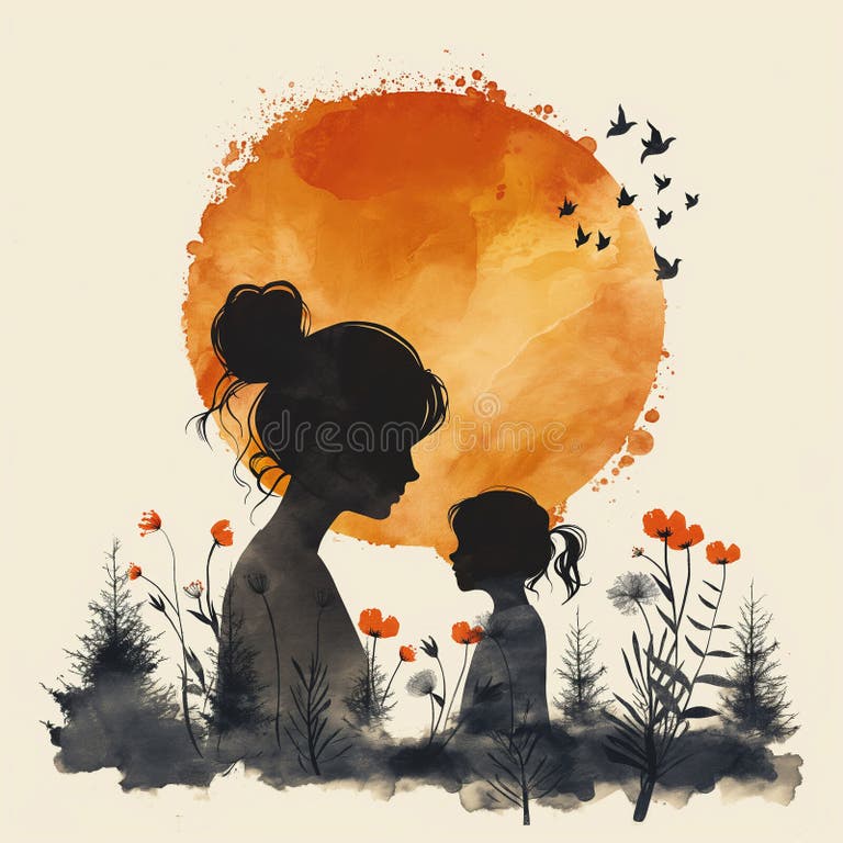 Mother Daughter Silhouettes Stock Illustrations 2 213 Mother Daughter