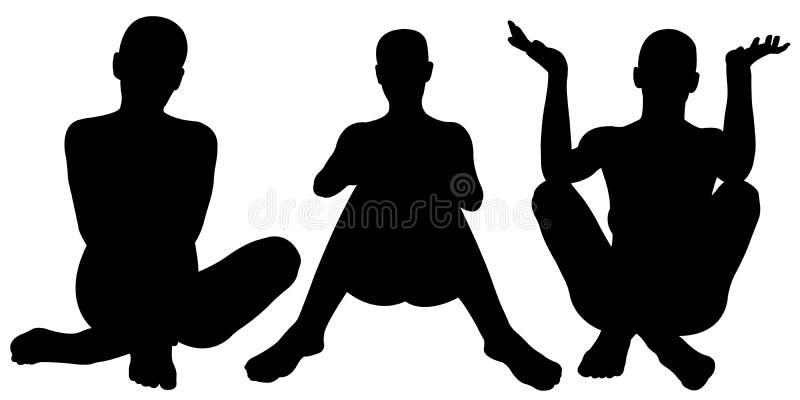 Silhouettes of Women Sitting Down Stock Vector - Illustration of ...