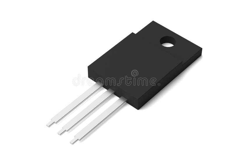 Black Silicon Transistor Mockup Isolate 3d Rendering Stock Illustration ...