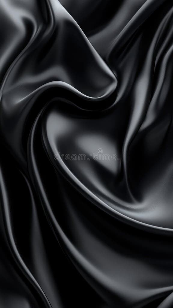 Black Silk Fabric Background with Deep Obsidian Gradient Texture and ...