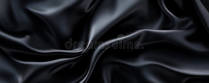 Black Silk Fabric with Smooth, Flowing Texture Stock Photo - Image of ...