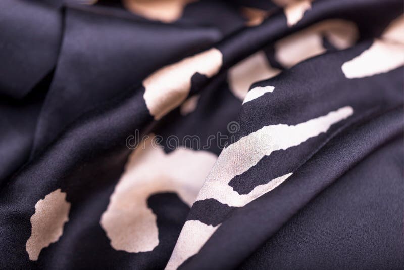 Black Silk with Gold Spots, Beautiful Fabric Background Stock Image ...