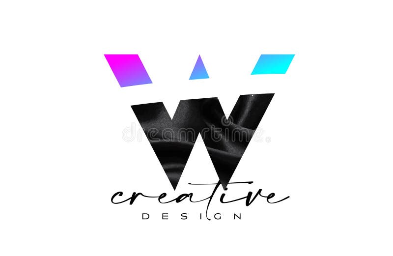 Black Silk Letter W Logo Design with Textile Material Texture and ...