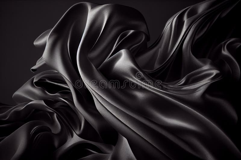 Black Silk Satin Waves Background Stock Photo - Image of luxury ...