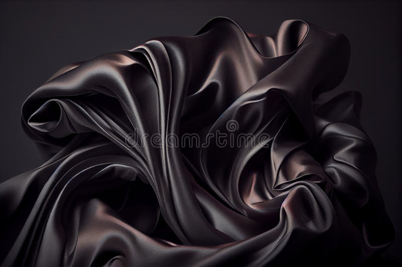 Black Silk Satin Waves Background Stock Illustration - Illustration of ...