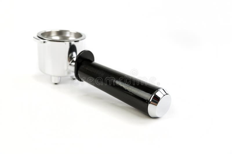 Black and Silver Coffee Filter Holder at an Angle Stock Image - Image ...