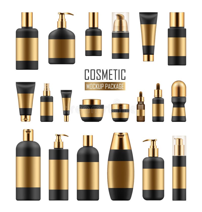 Black Cosmetic Bottles Stock Illustrations – 5,337 Black Cosmetic ...