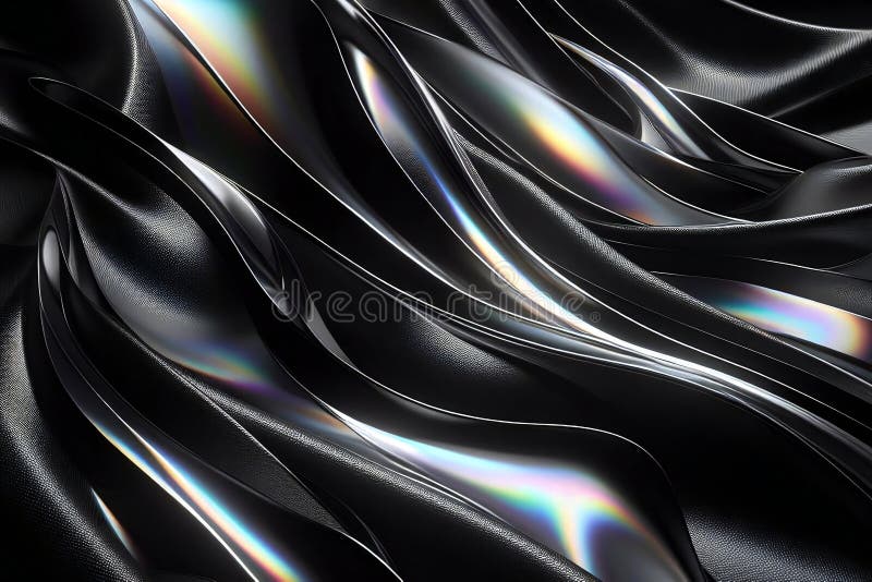 A Black and Silver Fabric with a Shiny, Reflective Surface Stock Photo ...