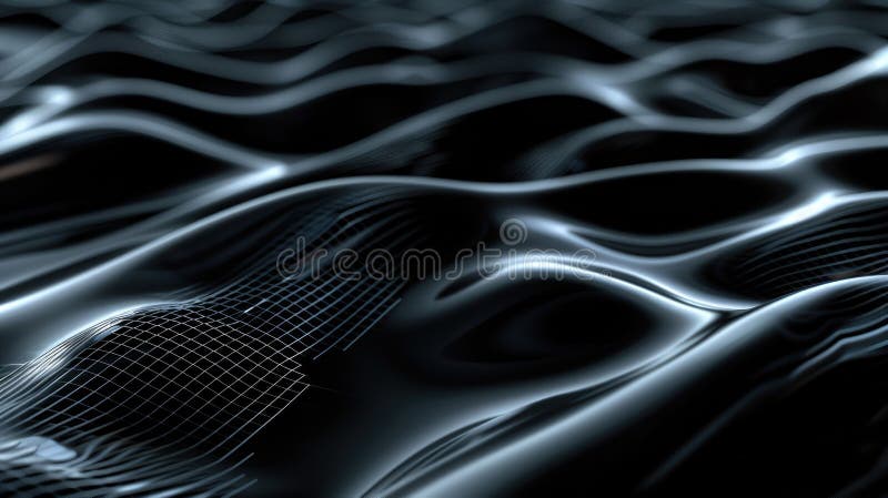 Black and Silver Metal Surface with a Wavy Pattern AIG535 Stock ...