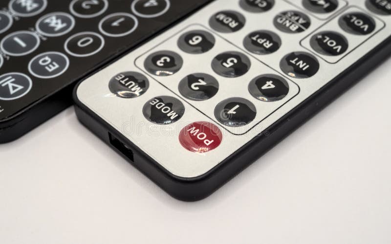 Black and Silver Remote Controls Close Up Stock Photo - Image of music ...