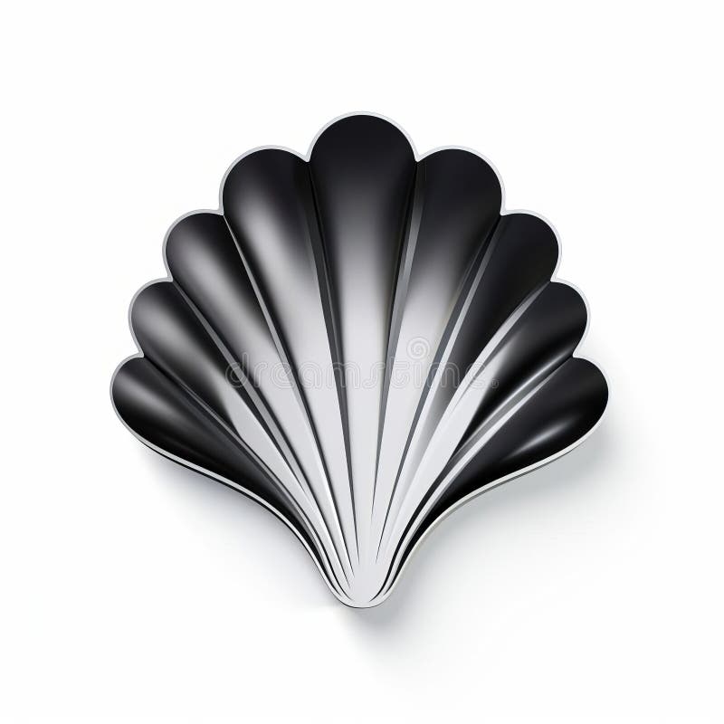 Black and Silver Seashell Logo: Smooth, Polished, Realistic Design ...