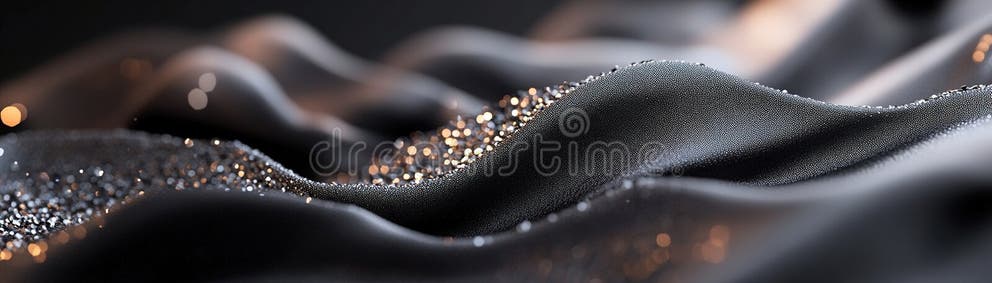 Black and Silver Sequins Create Graceful Patterns on a Matte Backdrop ...