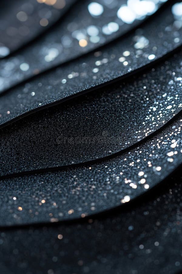 Black and Silver Sequins Elegantly Form Abstract Patterns, Softly ...