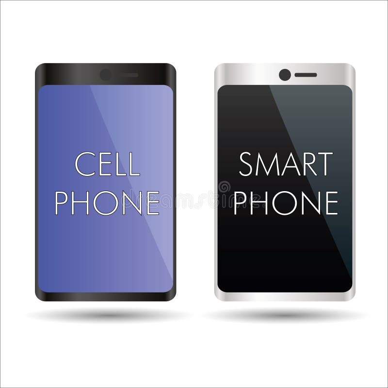 Black and Silver Smart Phones Mock Up Symbols Eps10 Stock Vector ...