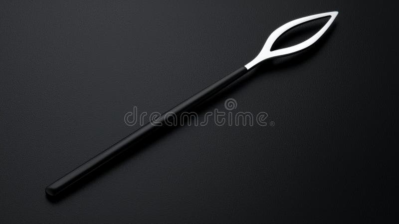A Black and Silver Spoon with a Unique Design. Stock Photo - Image of ...