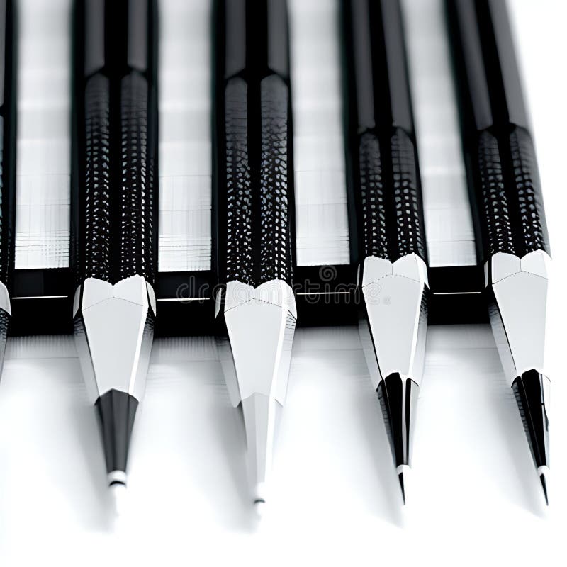 Black and Silver Textured Pencils Stock Illustration - Illustration of ...
