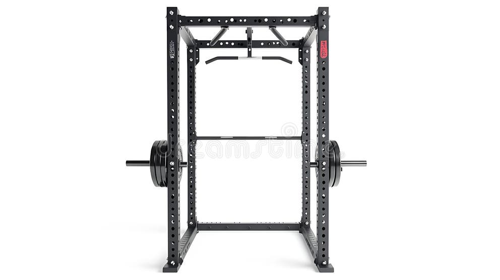 A Black and Silver Weight Lifting Machine with a Red and White Logo ...