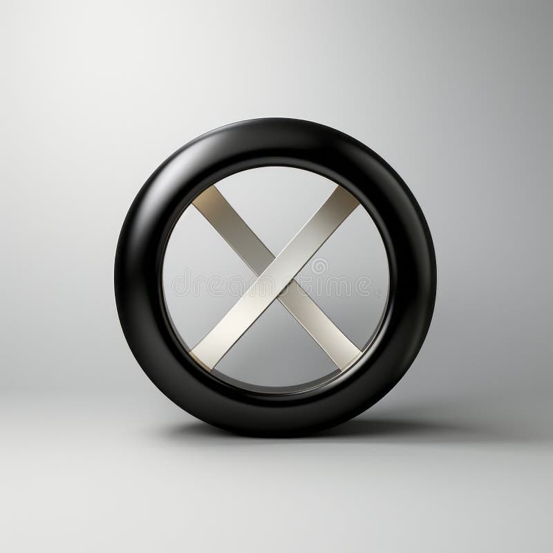 A Black and Silver Wheel with a Cross on it Stock Illustration ...