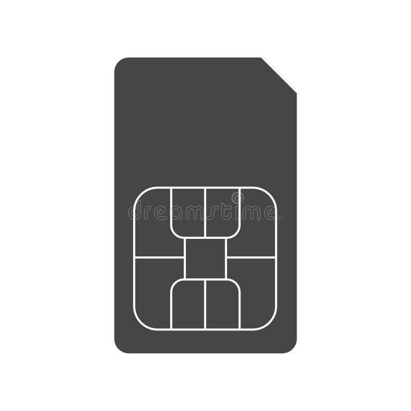 Black Sim card icon stock vector. Illustration of connection - 174066006