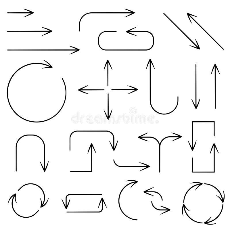 Simple Red Arrows Pointing in Various Directions Stock Vector ...