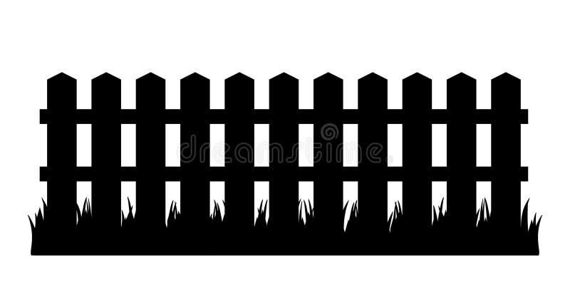 Black Simple Garden Fence Vector Stock Vector - Illustration of grass ...