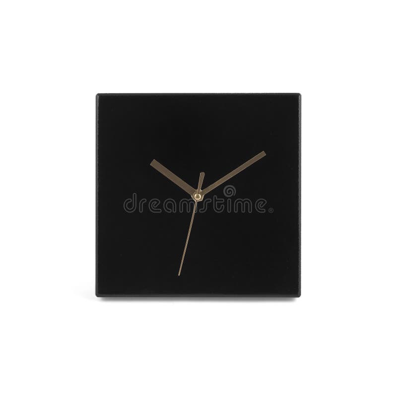 Black Simple Analog Clock In The Centre Close Up Showing Midnight ...