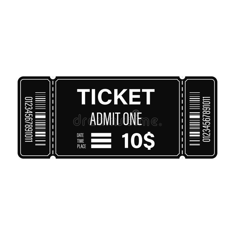 Black Simple Ticket Template.Vector Illustration for Design or Print ...