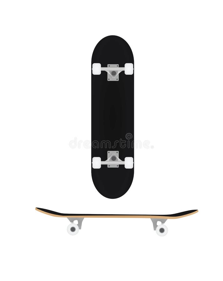 Black skate board stock vector. Illustration of side - 159180461