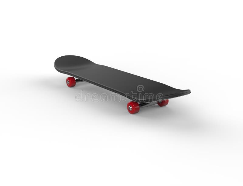 Black Skateboard with Red Wheels Stock Illustration - Illustration of ...