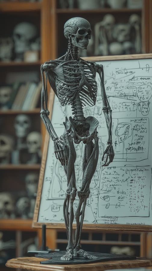 Black Skeleton Model in a Laboratory Setting with Scientific Notes ...